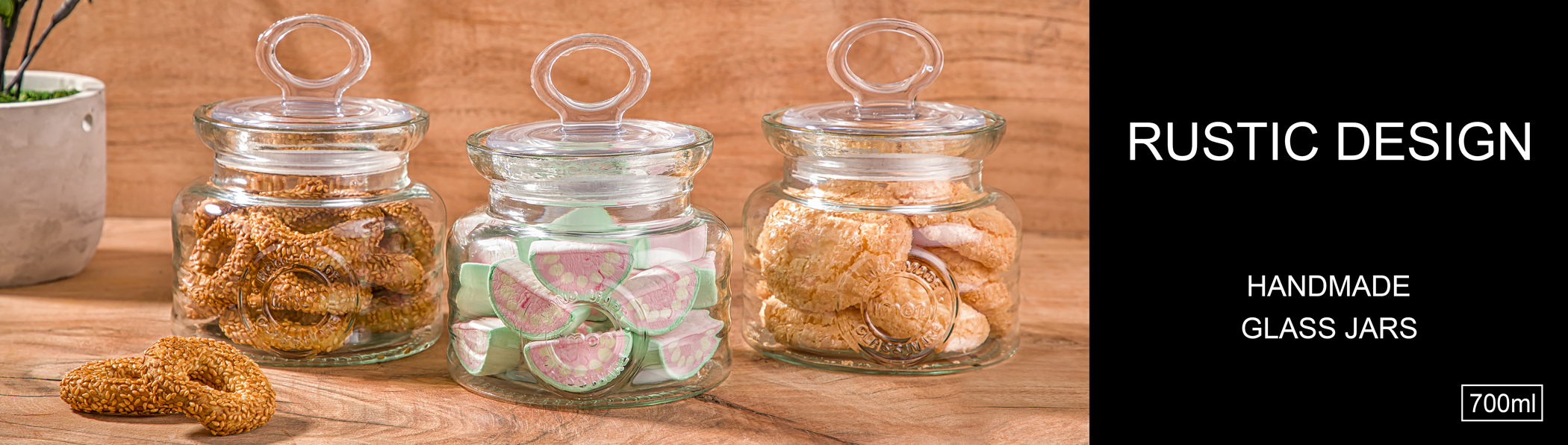 RUSTIC GLASS JAR 700 ml